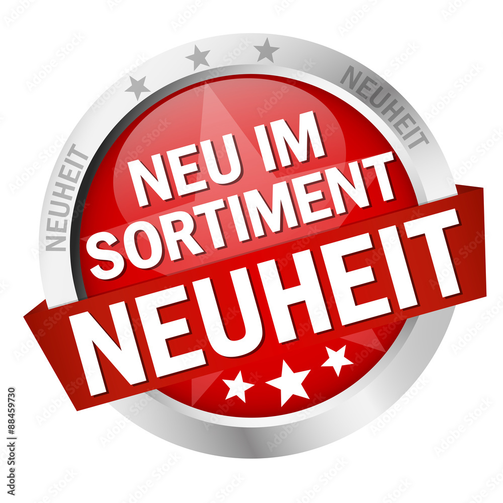 button with text Neuheit - Neu im Sortiment Stock-Vektorgrafik | Adobe ...