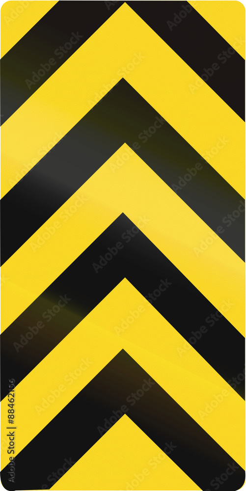 Canadian chevron road sign - vertical version. This sign is used in ...
