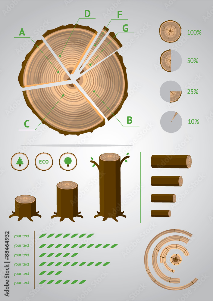 Eco Infographic. A template set for infographics ecological and a ...