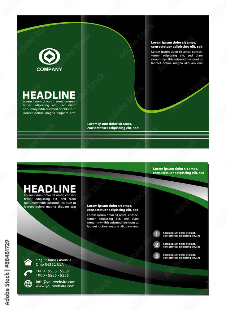 Vector empty trifold brochure template design Stock Vector | Adobe Stock