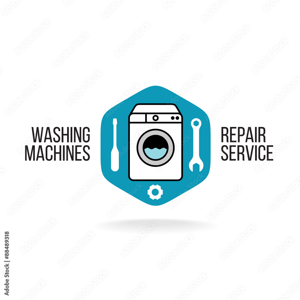 Washing machine logo Stock Vector | Adobe Stock