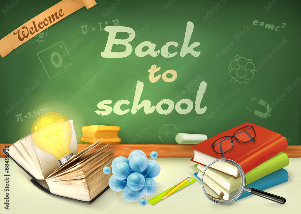 Welcome back to school. Studying and teaching Stock Vector | Adobe Stock