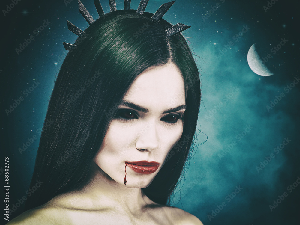 Bloody ghoul. Spooky Halloween backgrounds Stock Photo | Adobe Stock