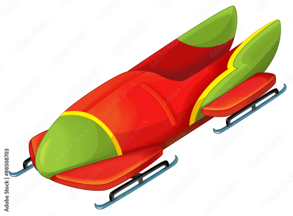 Cartoon bobsleigh - illustration for the children Stock Illustration ...