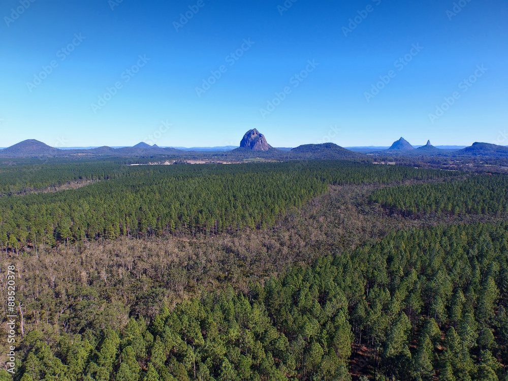 Poster Aerial images view pictures of australian glasshouse mountain ...