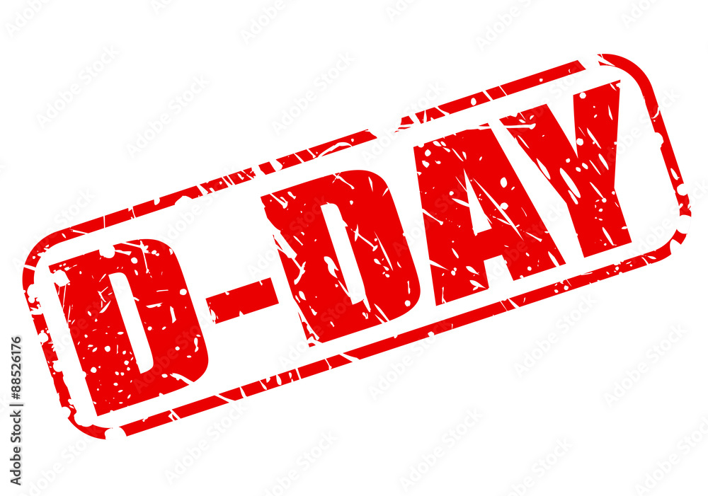 D-DAY red stamp text Stock Vector | Adobe Stock