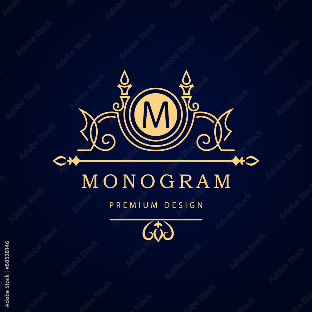 Monogram design elements, graceful template. Calligraphic elegant line ...