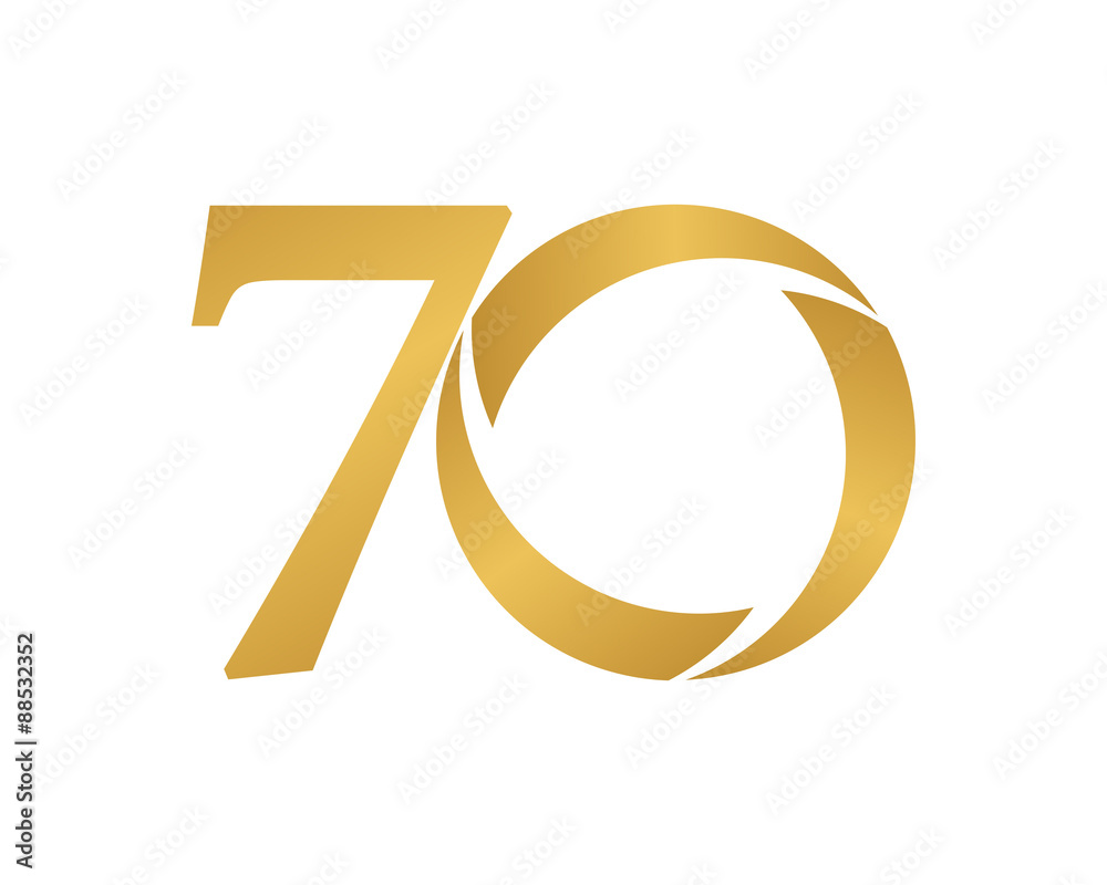 golden ring logo number 70 Stock Vector | Adobe Stock