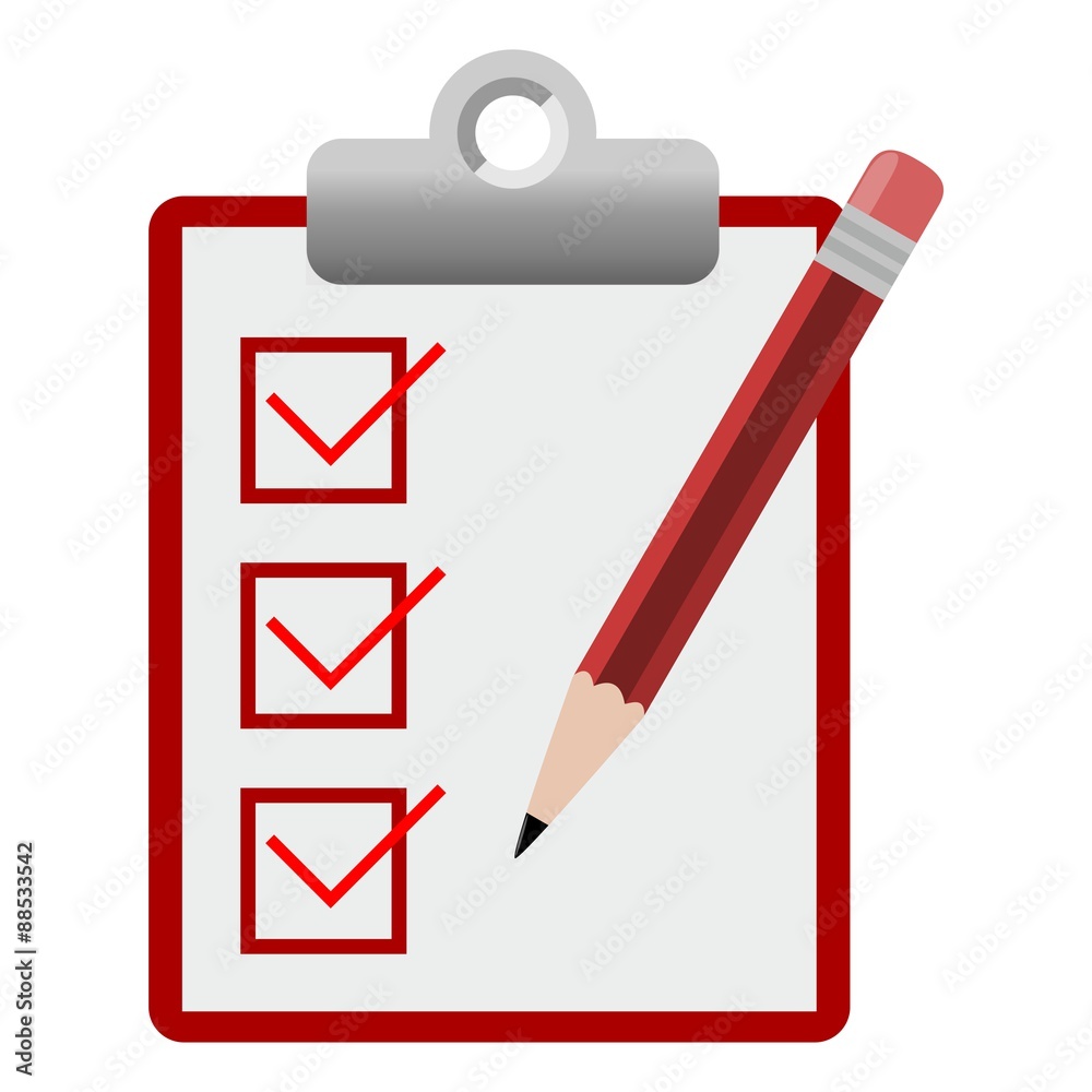 Vector checklist icon red Stock Vector | Adobe Stock