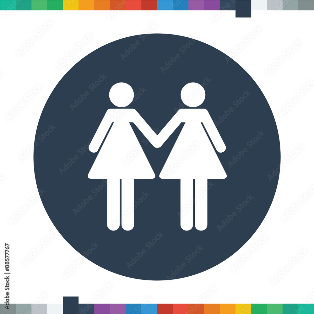 Two Lesbian Stick Figures Holding Hands Lgbt Stock Vector Adobe Stock