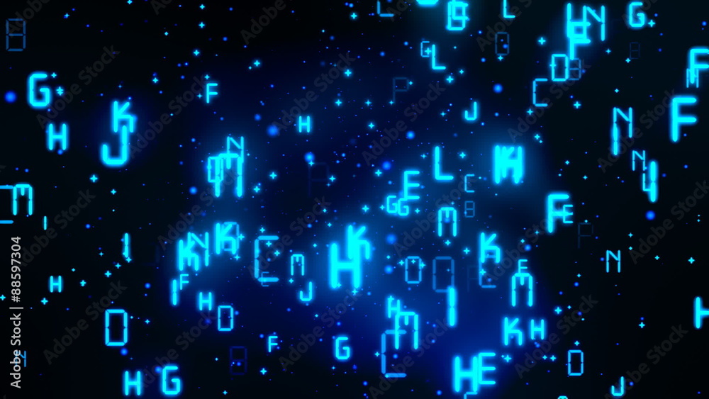 Matrix Digital Alphabets 2 Loopable Background A Full HD, 1920x1080 ...