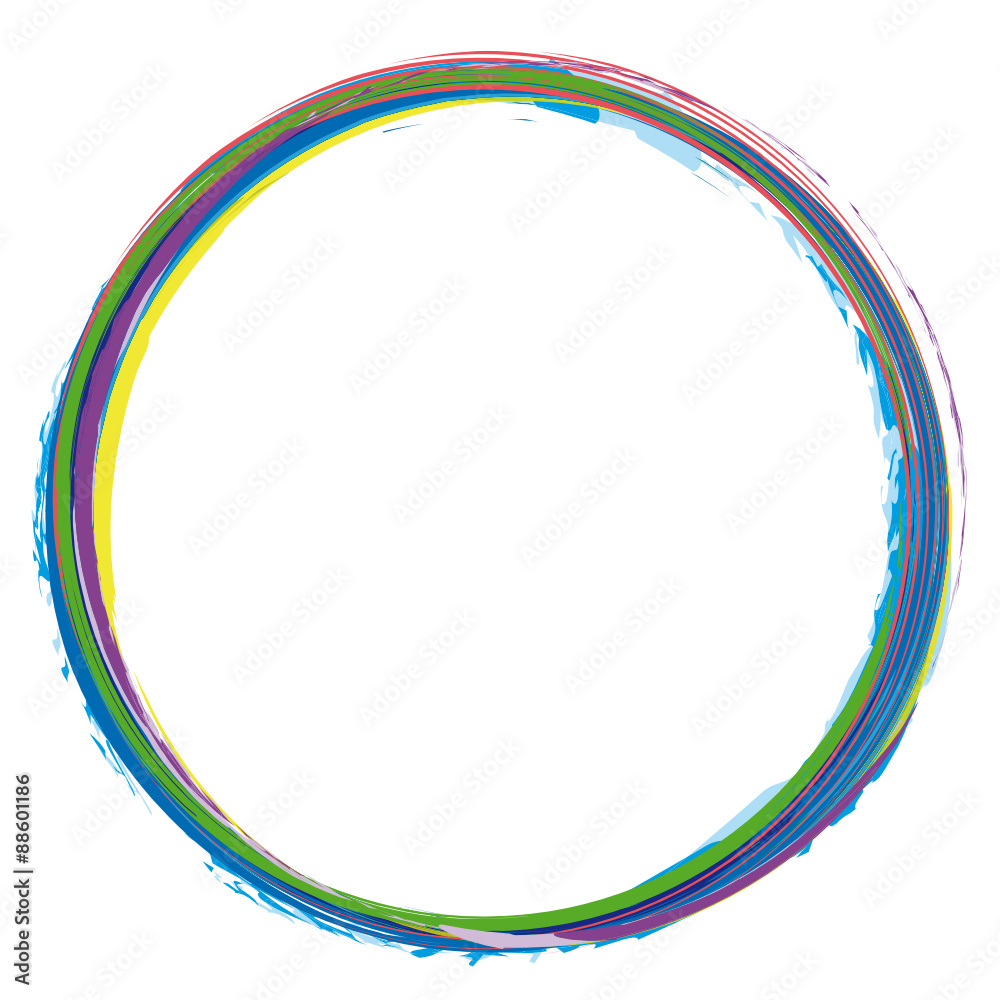 runder Rahmen bunt Stock-Vektorgrafik | Adobe Stock