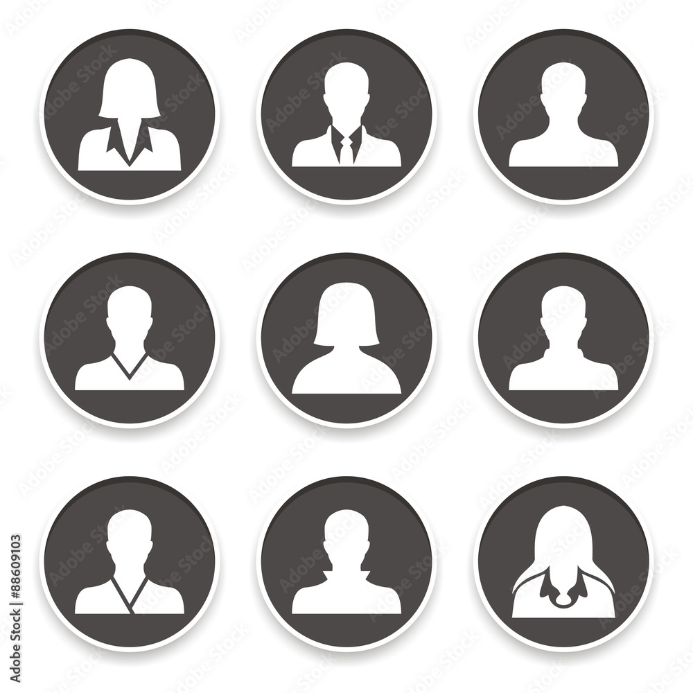 Icons People Silhouette Set Stock Vector | Adobe Stock