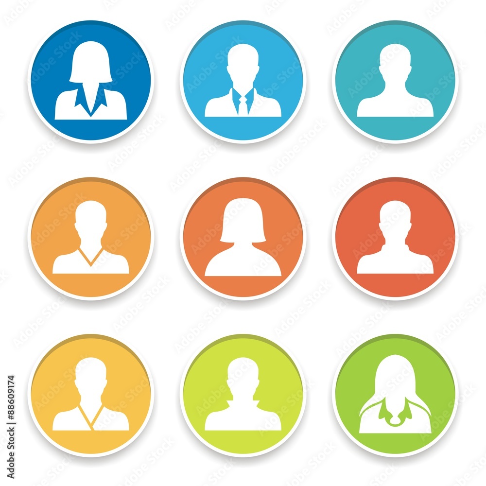 Icons People Color Set. User sign icon. Person symbol. Human avatar ...