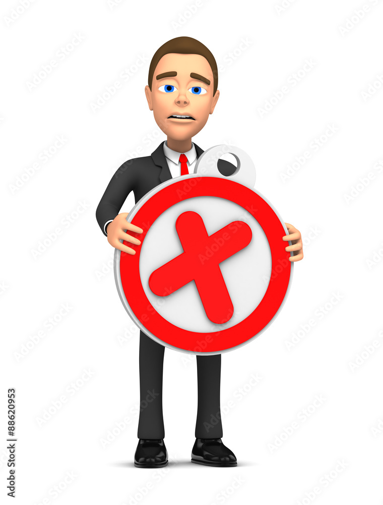 sad businessman was denied Stock Illustration | Adobe Stock