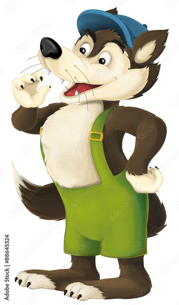 Cartoon wolf - illustration for the children Stock Illustration | Adobe ...