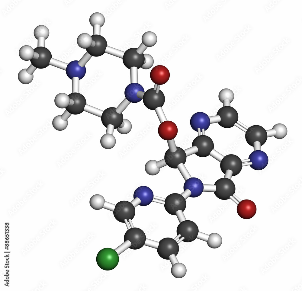 Eszopiclone hypnotic drug molecule (sleeping pill). Stock Illustration ...