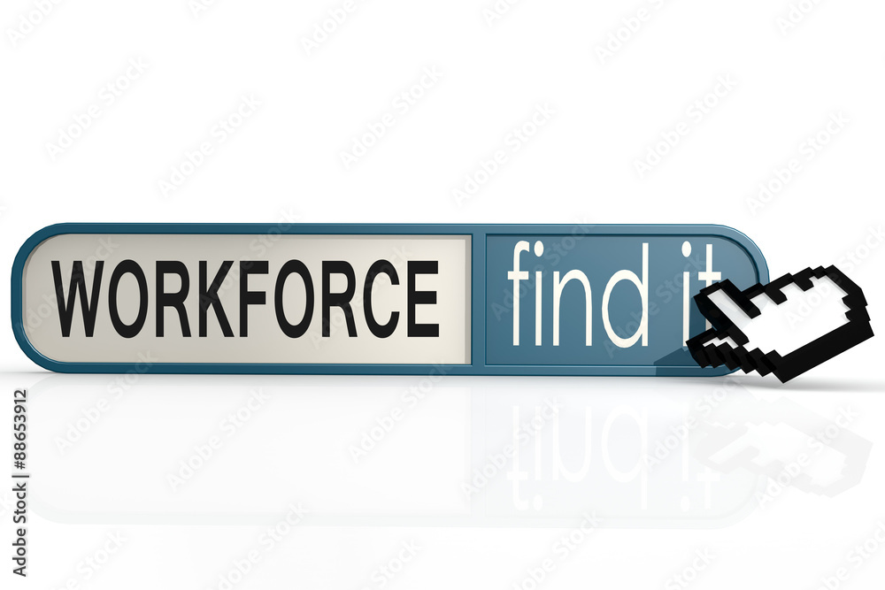 Workforce word on the blue find it banner Stock Illustration | Adobe Stock