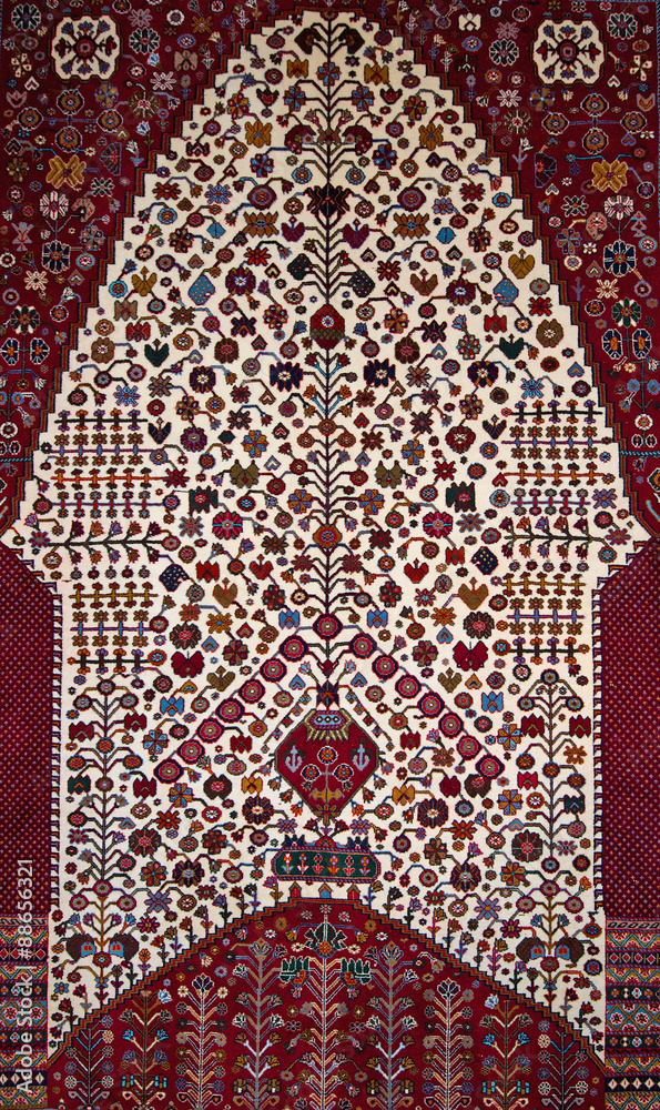 Qashqai tribal village handmade Persian wool rug from Southern Iran ...