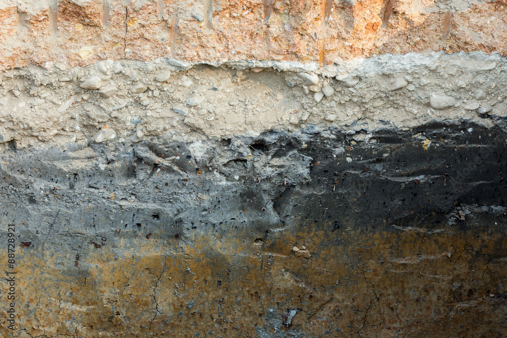 soil layers in underground earth of science environment Stock Photo ...