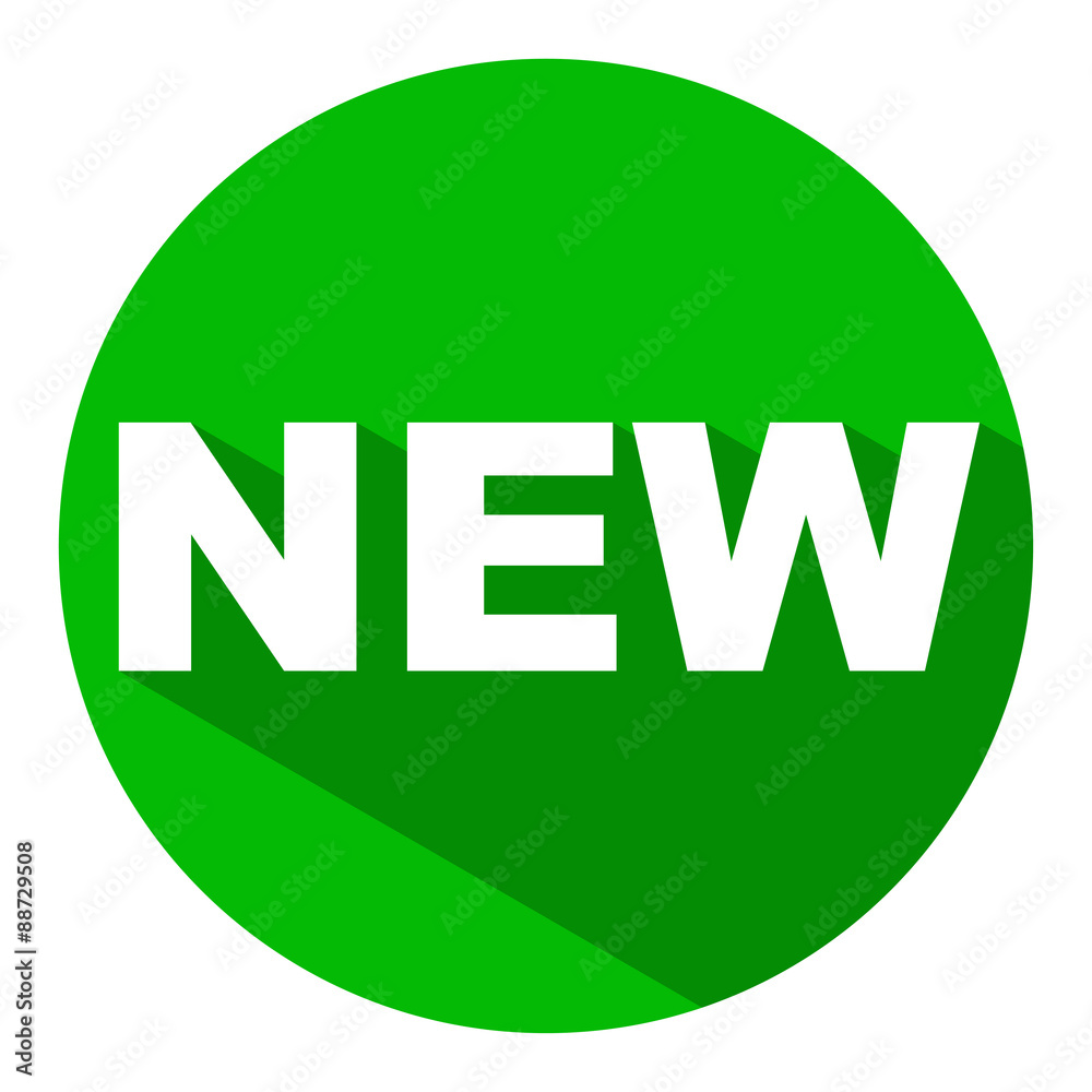 Icono redondo texto NEW verde Stock Illustration | Adobe Stock