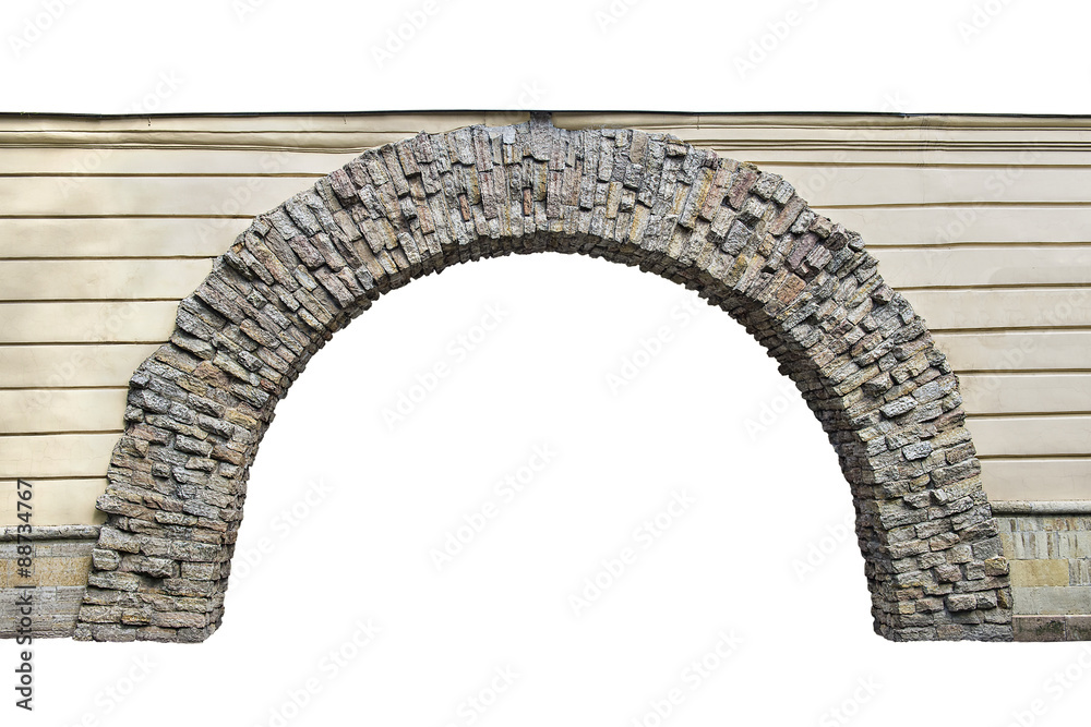 stone arch in the wall isolated on white background Stock Photo | Adobe ...