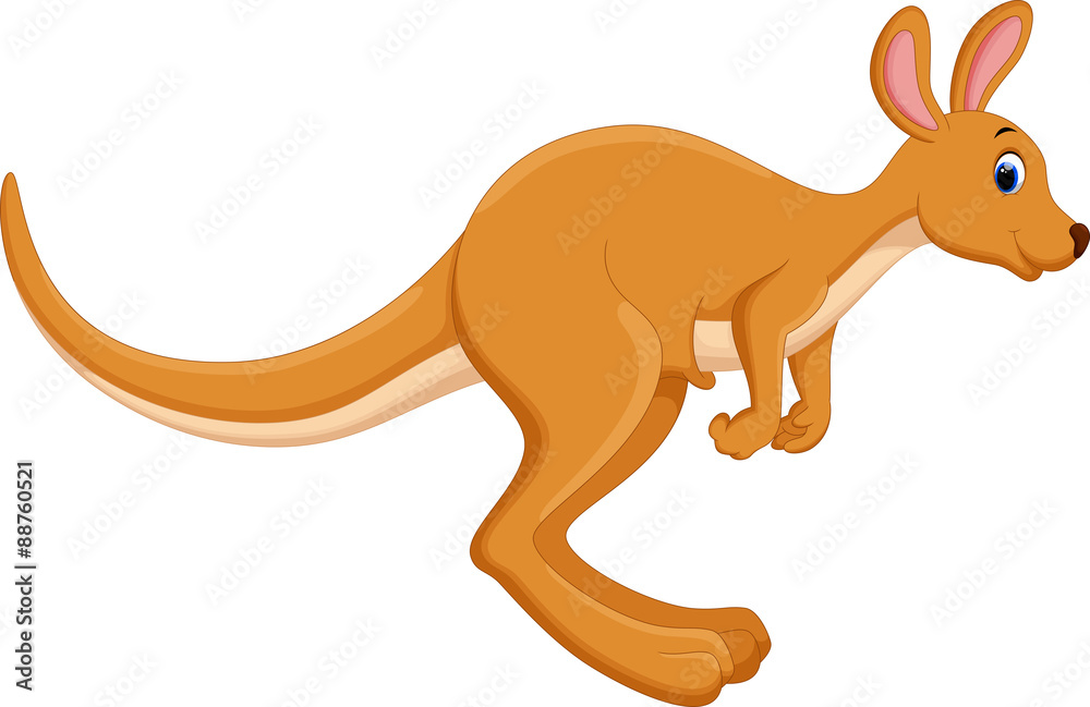 Cute kangaroo cartoon jumping Stock Vector | Adobe Stock