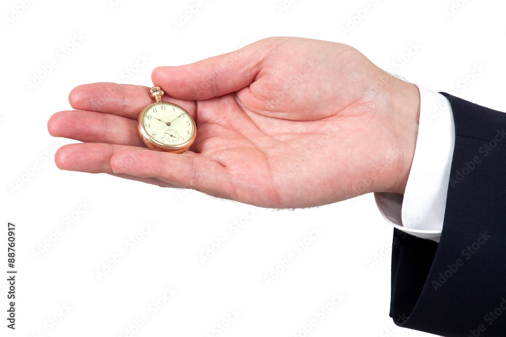 Hand holding a vintage pocket watch Stock Photo | Adobe Stock