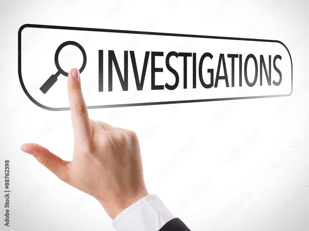Investigations written in search bar on virtual screen Stock Photo ...