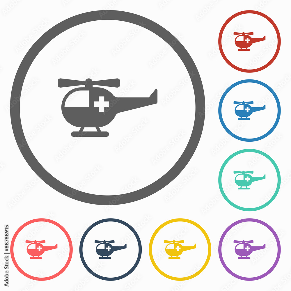 rescue helicopter icon Stock Vector | Adobe Stock