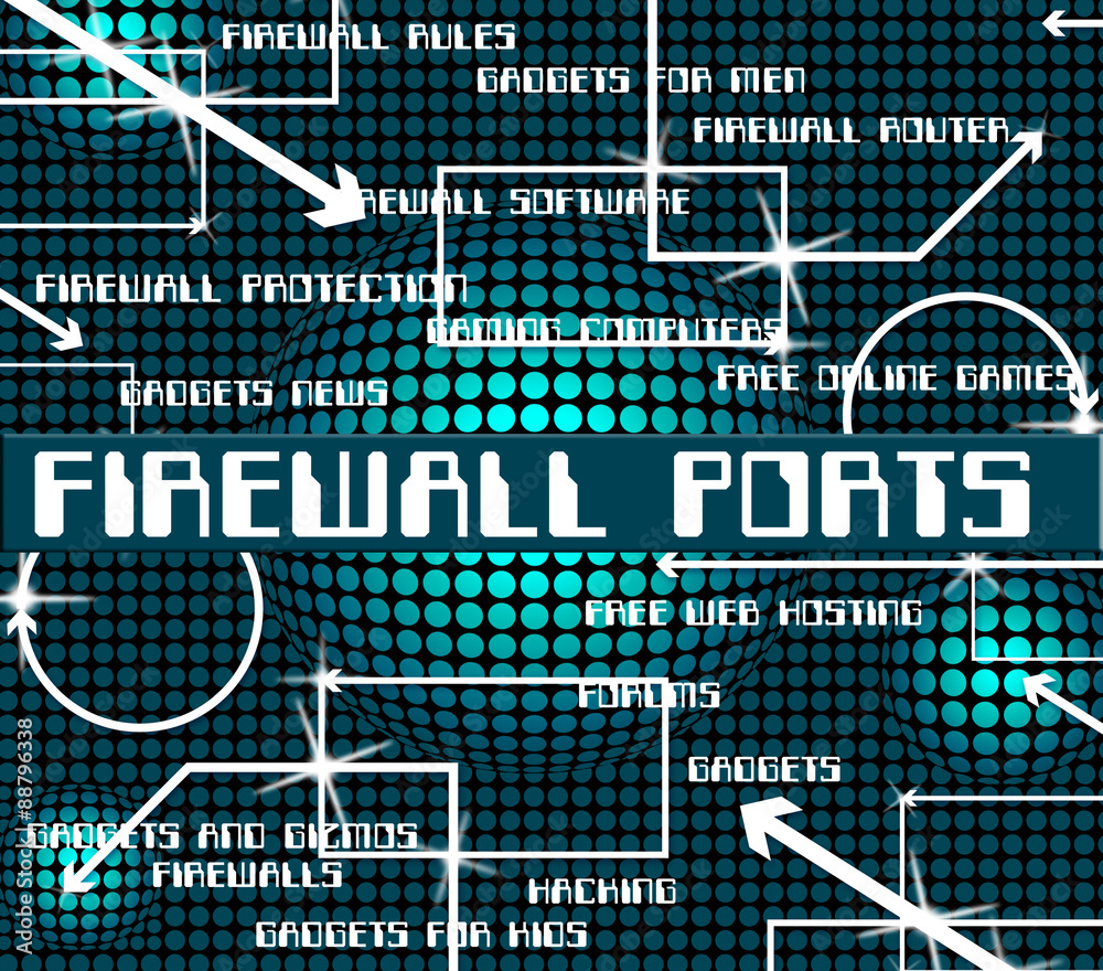 Firewall Ports Represents No Access And Defence Stock Illustration ...