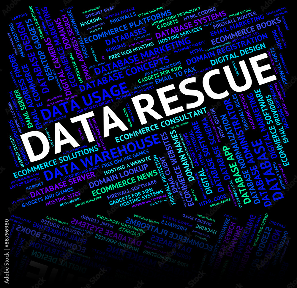 Data Rescue Represents Rescuing Facts And Information Stock ...