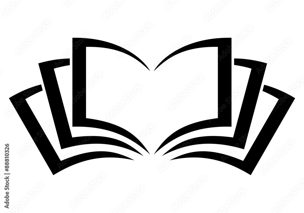 Book logo black Stock Vector | Adobe Stock