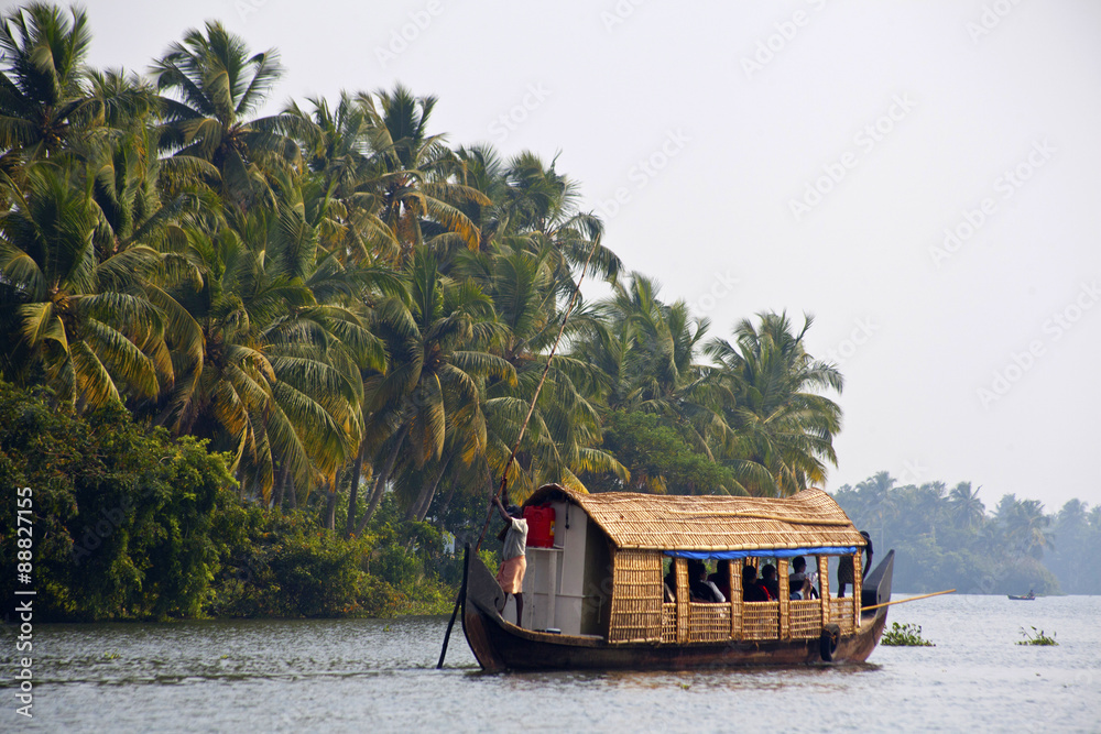 Houseboat , sightseeing boat at famous backwaters of Kerala around ...