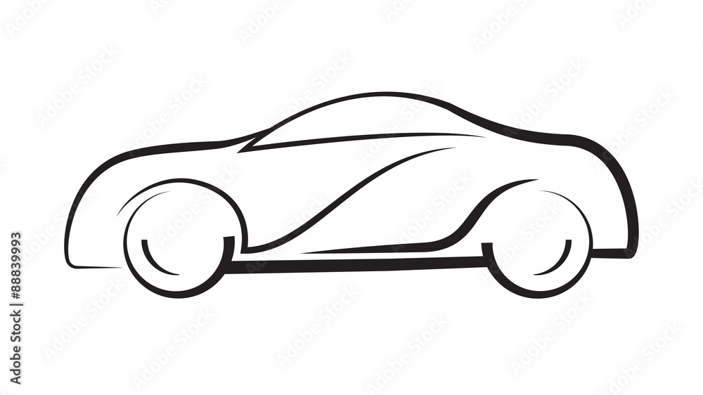 car side view line outline silhouette drawing Stock Vector | Adobe Stock
