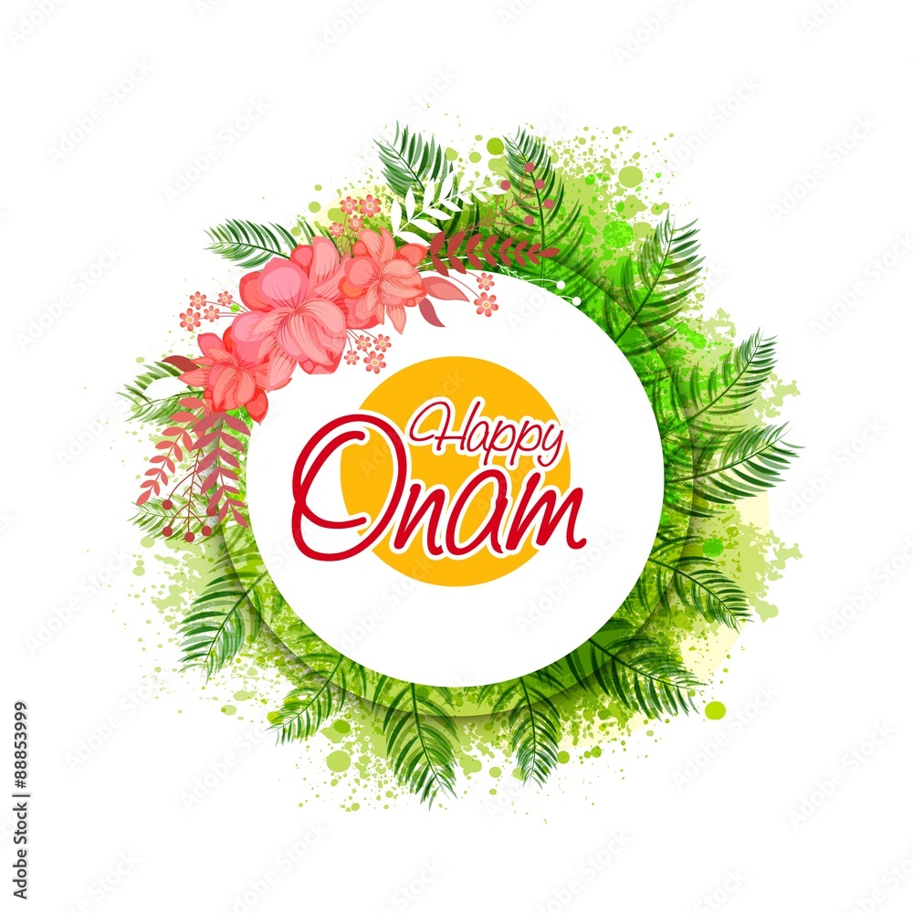 Floral frame for Happy Onam celebration. Stock Vector | Adobe Stock