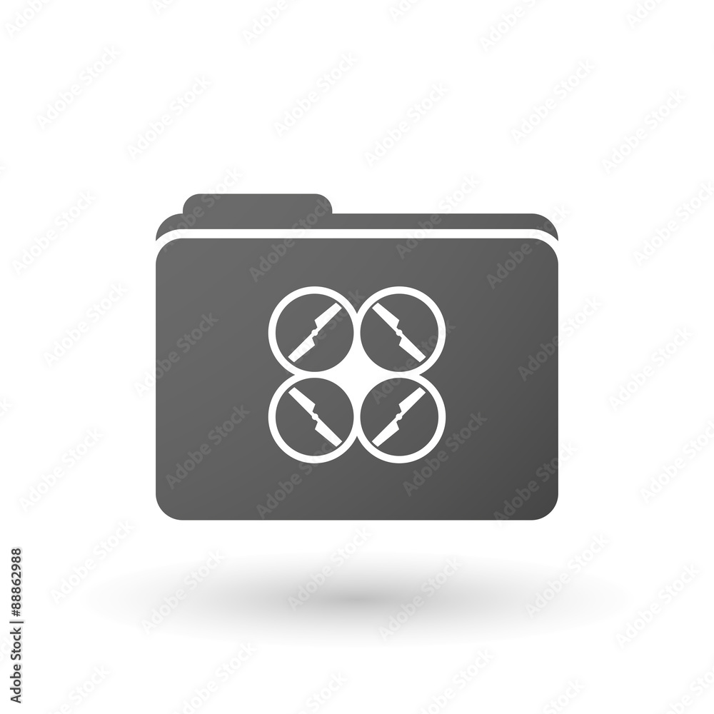 Isolated folder icon with a drone Stock Vector | Adobe Stock