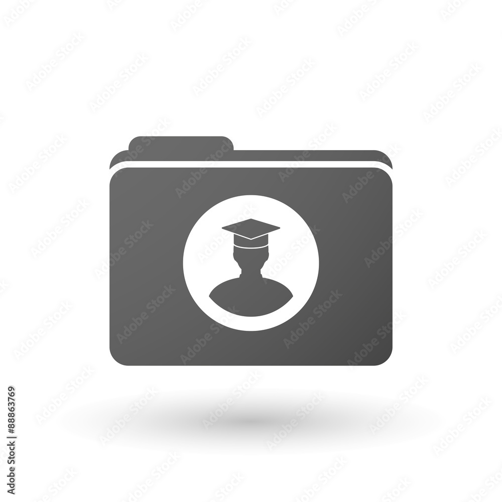 Isolated folder icon with a student Stock Vector | Adobe Stock