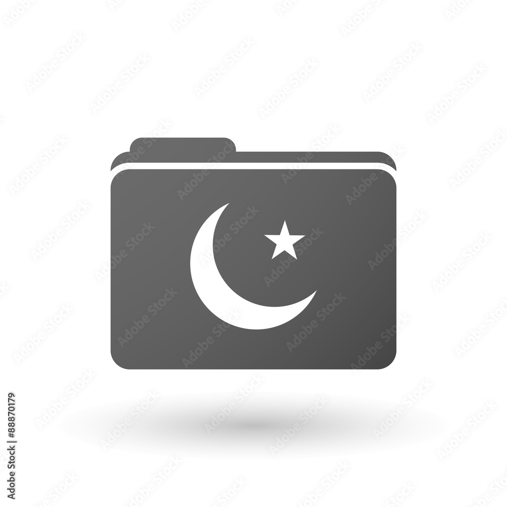 Isolated folder icon with an islam sign Stock Vector | Adobe Stock