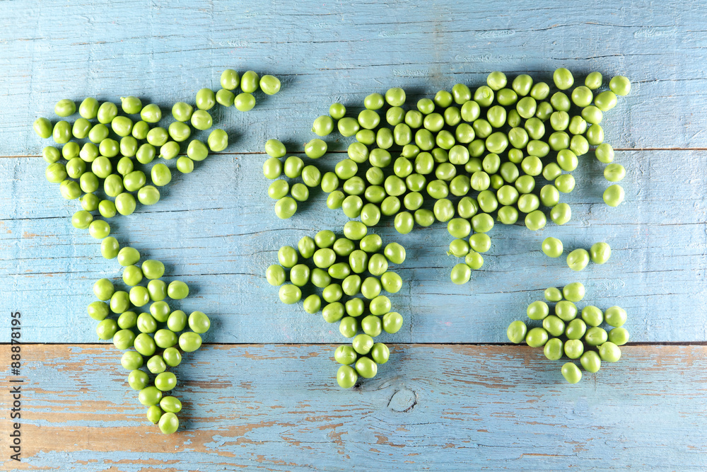 world map made form peas Stock Photo | Adobe Stock