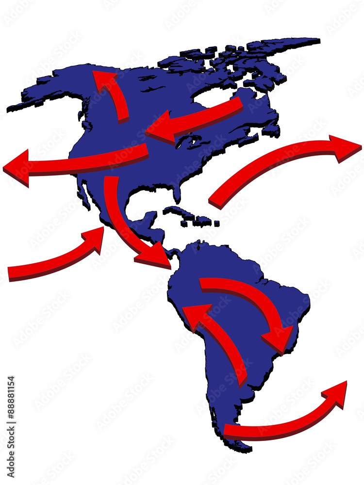 Americas Expansion Market Trade Routes Business Map 3D Stock Vector ...