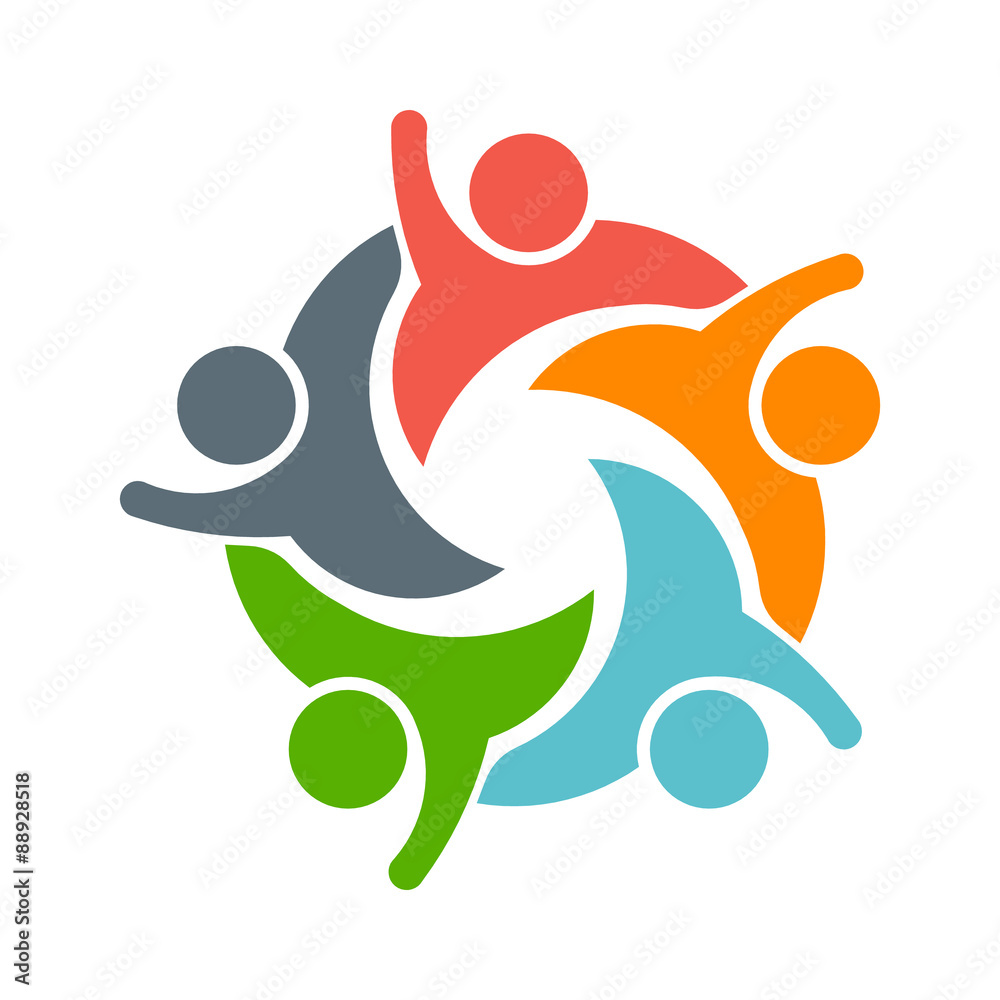 Teamwork People logo. Image of five persons Stock Vector | Adobe Stock