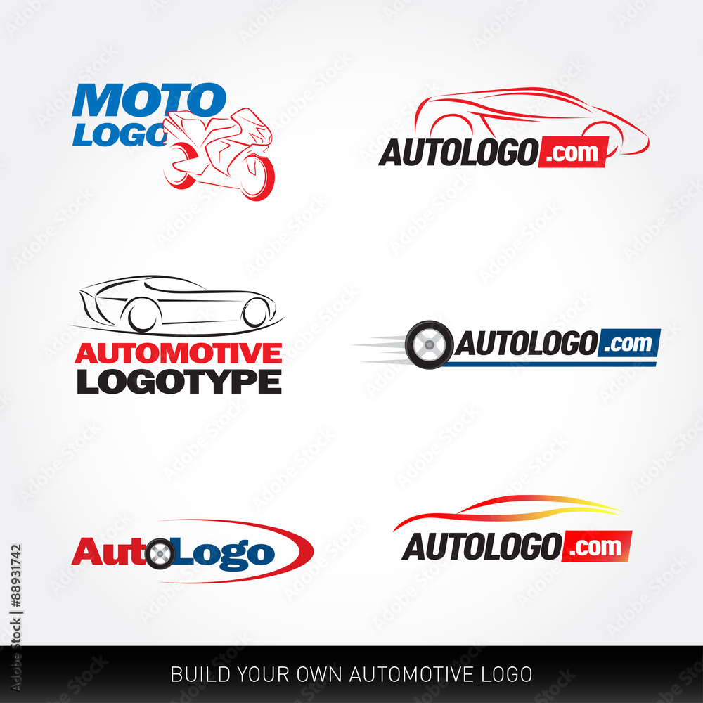 Car logotypes - car service and repair, vector set. Car logo. Stock ...