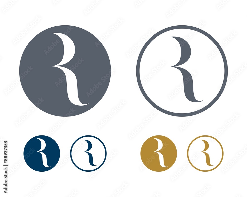 R Letter Circle Logo Stock Vector | Adobe Stock
