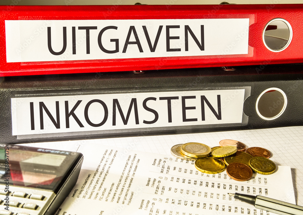 Uitgaven - inkomsten (begroting) Stock-Foto | Adobe Stock