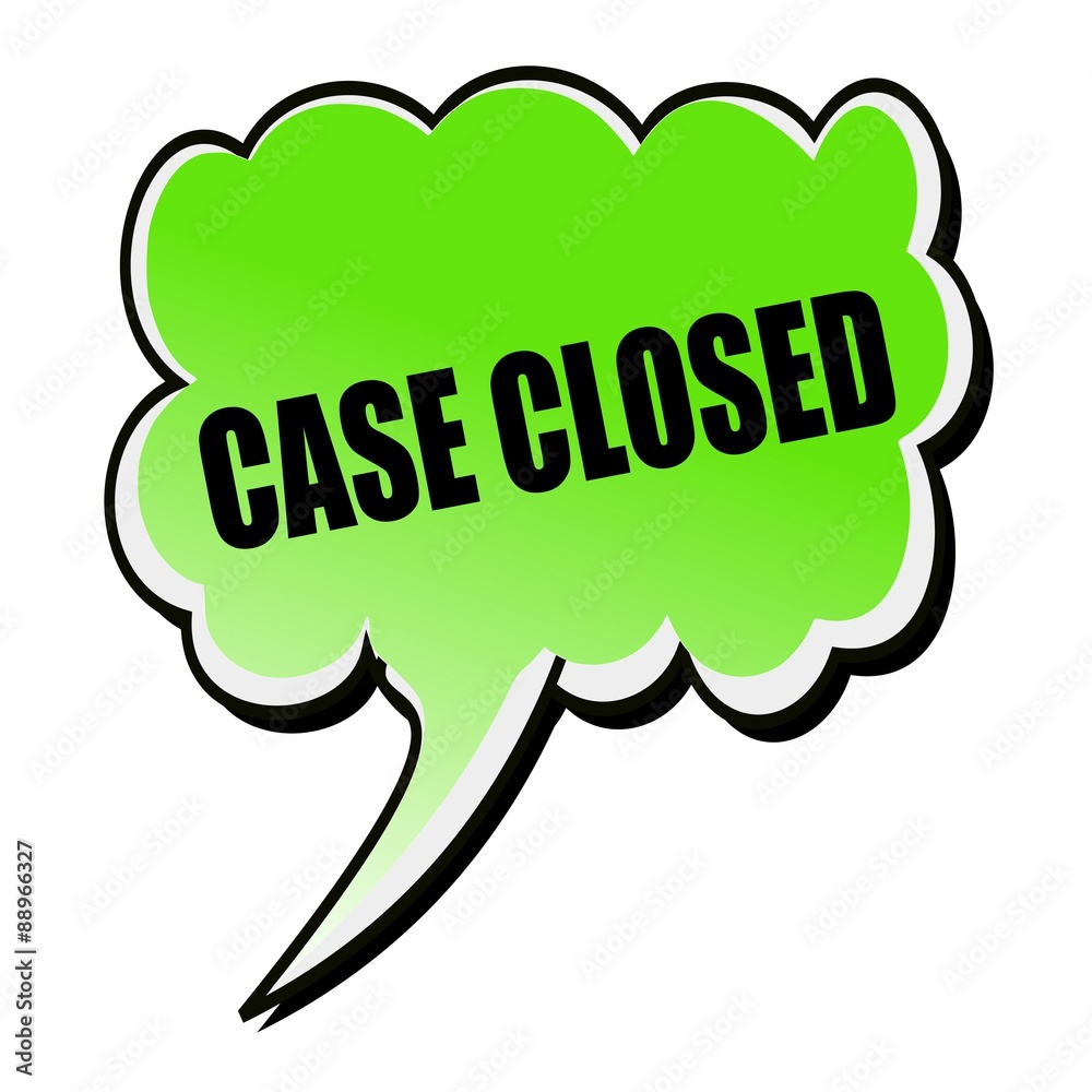 Case Closed black stamp text on green Speech Bubble Stock Illustration ...