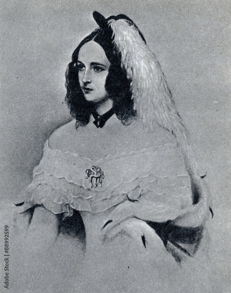 Pushkin's wife Natalia Pushkina (Vladimir Hau, ca. 1880) Stock ...
