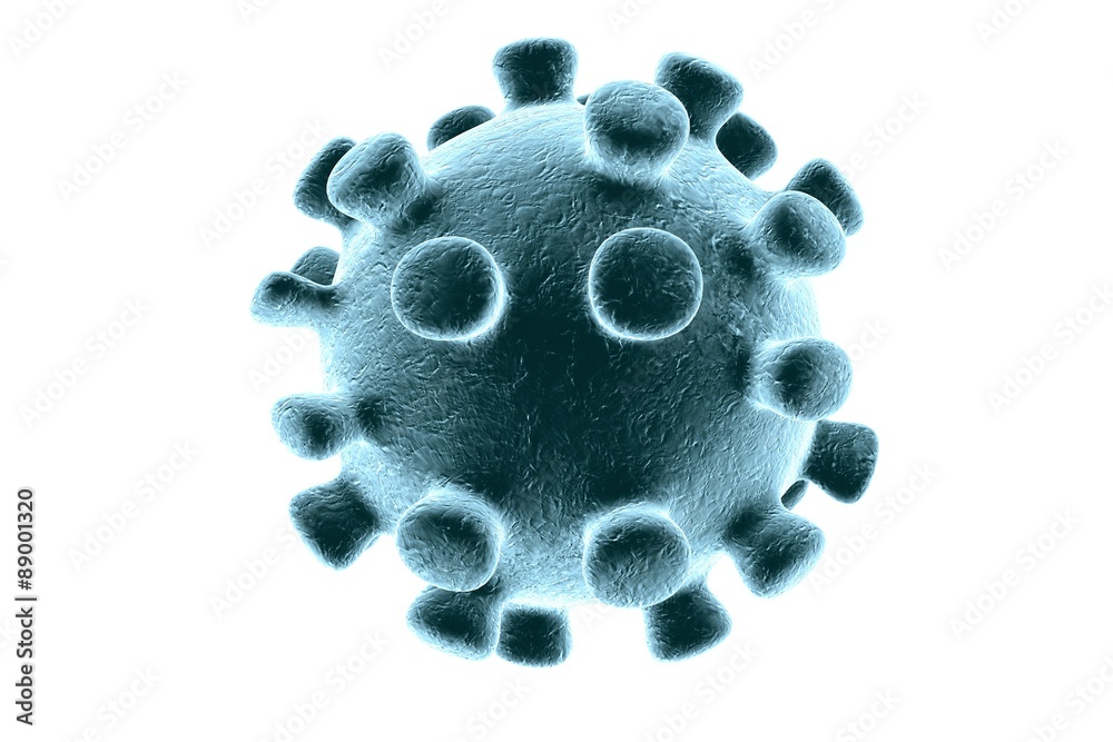 MERS virus isolated on white background. Coronavirus, model of virus ...