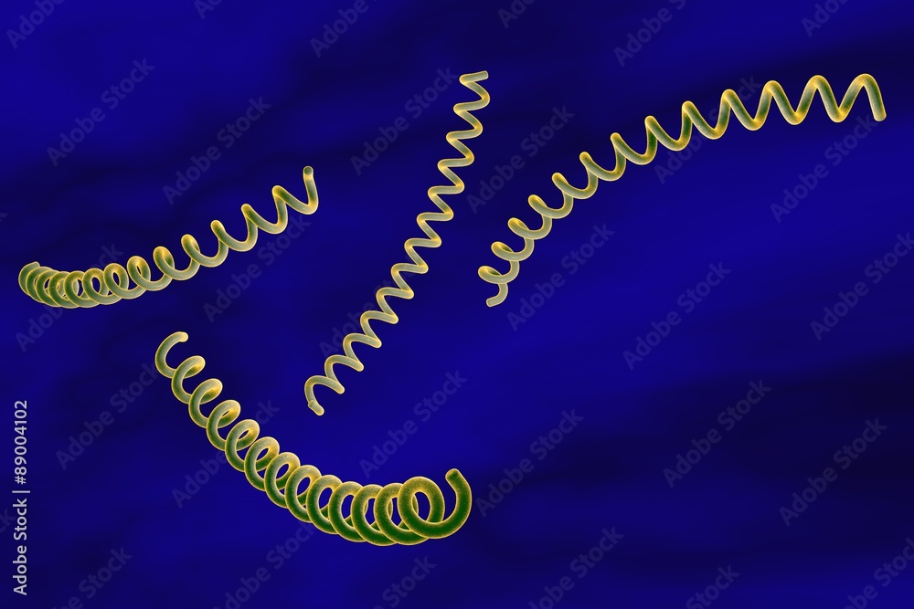 Digital illustration of Treponema pallidum on colorful background ...