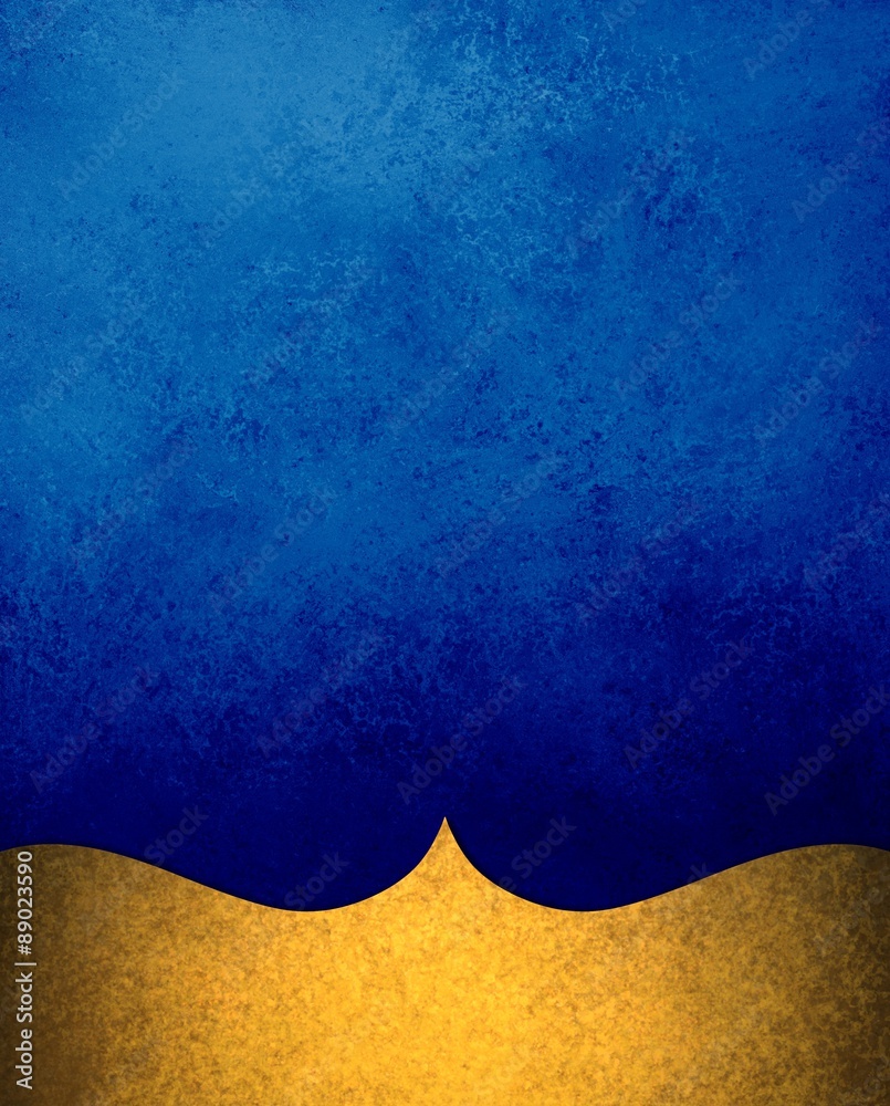 blue background paper with gold border design element and vintage ...